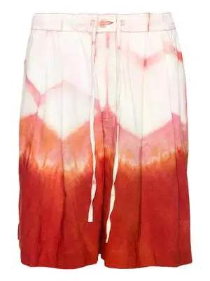 STORY MFG. Bridge Grapefruit Clamp-dye Shorts - Red