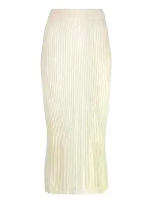 JIL SANDER Ribbed-knit Midi Skirt - Neutrals