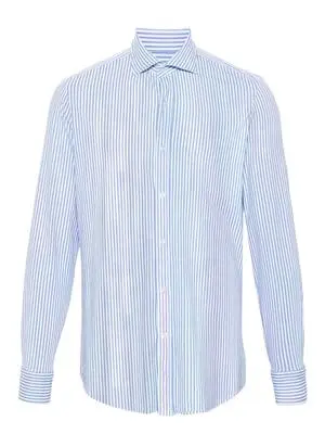 Paul & Shark Logo-embroidered Striped Shirt - Blue