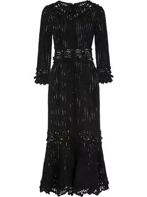 Dolce & Gabbana Macrame Sheath Dress - Black