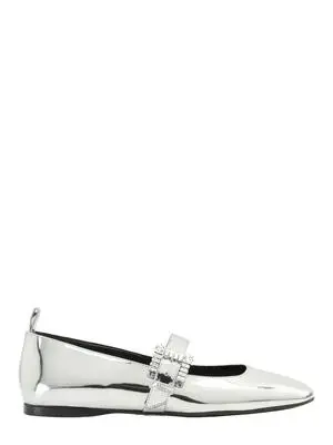 SERGIO ROSSI Sr Twenty Metallic-finish Ballerina Shoes - Silver