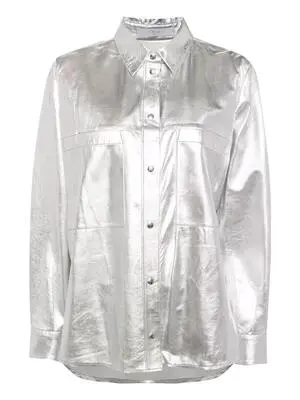 IRO PARIS Nazil Leather Overshirt - Silver