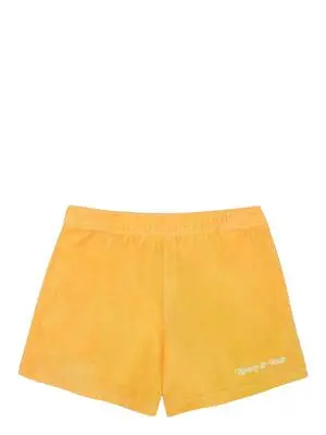 SPORTY & RICH NY Tennis Club Cotton Shorts Yellow