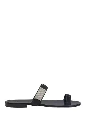 GIUSEPPE ZANOTTI Flavien Leather Sandals - Black