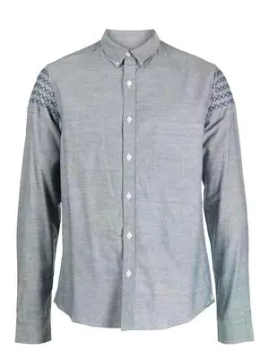 PRIVATE STOCK LABS Embroidered-detail Linen Shirt - Blue