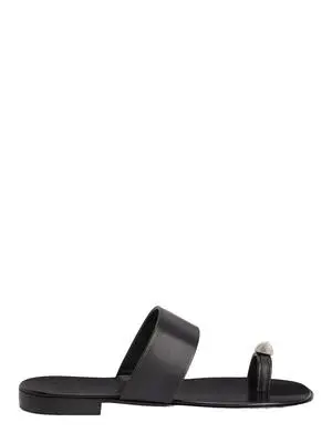 GIUSEPPE ZANOTTI Norbert Leather Toe-loop Sandals - Black