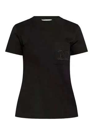 Max Mara Logo-embroidered T-shirt - Black