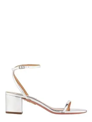 AQUAZZURA Olie 50mm Metallic Leather Sandals - Silver