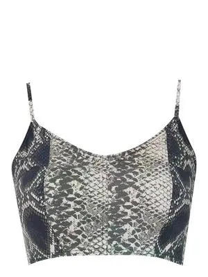 AMIR SLAMA Printed Cropped Top - Brown