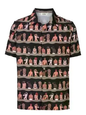 AMIR SLAMA Graphic-print Shirt - Black