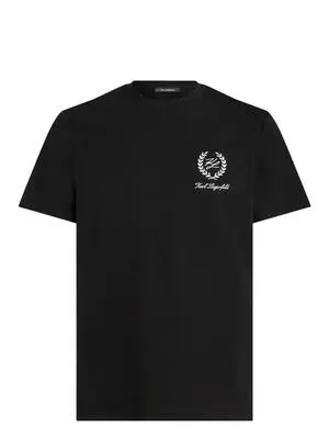 Karl Lagerfeld Embroidered-logo T-shirt - Black