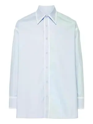 MAISON MARGIELA Distressed Cotton Shirt - Blue