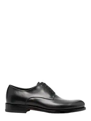 FERRAGAMO Lace-up Leather Oxford Shoes - Black