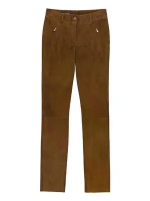 Loro Piana Straight-leg Lambskin Trousers - Brown