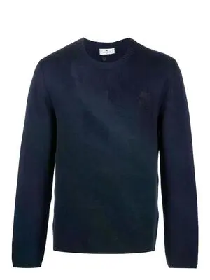 Etro Crew-neck Virgin Wool Pullover - Blue