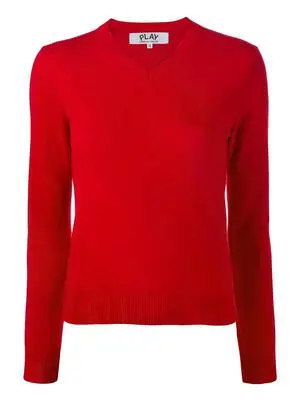 Play Comme Des Garcon Classic Knit Sweater - Red