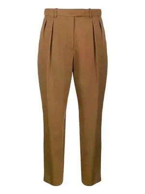 A.p.c. Pleated Cropped Trousers - Brown