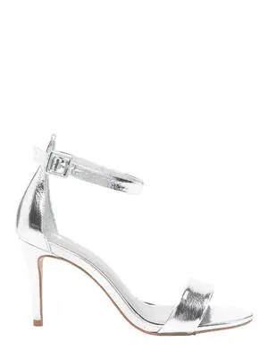 ANDREA CARRANO 90mm Leather Sandals - Silver