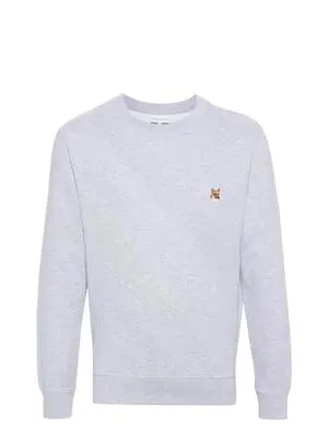 Maison Kitsuné Logo-appliqué Jersey Sweatshirt - Grey