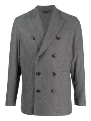 LARDINI Double-breasted Cashmere Jacket - Grey