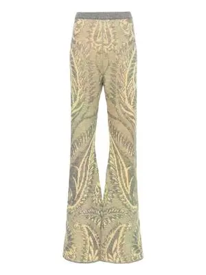 Etro Patterned Intarsia Wool Trousers - Grey