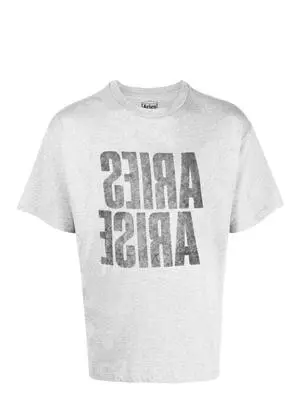 Aries Logo-print Cotton T-shirt - Grey