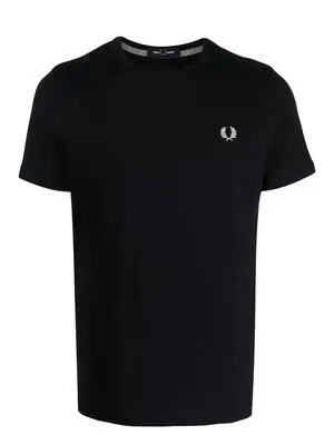 Fred Perry Logo-embroidered Cotton T-shirt - Blue
