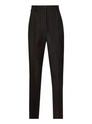 Dolce & Gabbana Tailored Pinstripe Wool Trousers - Black
