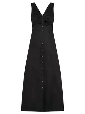 Karl Lagerfeld Button-down Cotton Maxi Dress - Black