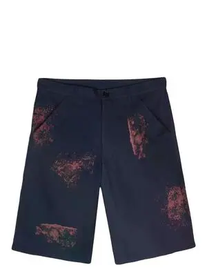 Comme Des Garçons Paint Splatter-detail Shorts - Blue