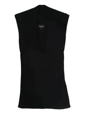 Giorgio Armani Jersey Short-sleeved Top - Black