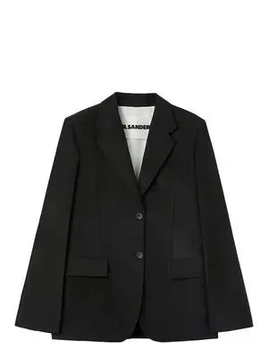 JIL SANDER Single-breasted Crepe Blazer - Black