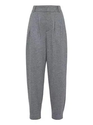 Brunello Cucinelli Tapered-leg Cashmere Trousers - Grey