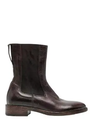 Moma Crinkled Leather Chelsea Boots - Brown