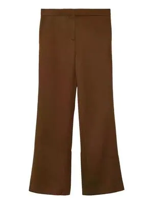 Tory Burch Wool Twill Trousers - Brown