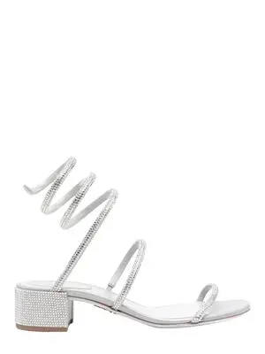 Rene Caovilla Cleo Crystal-Embellished Sandals Grey