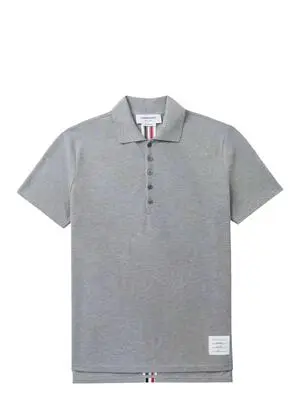 Thom Browne Rwb-stripe Polo Shirt - Grey
