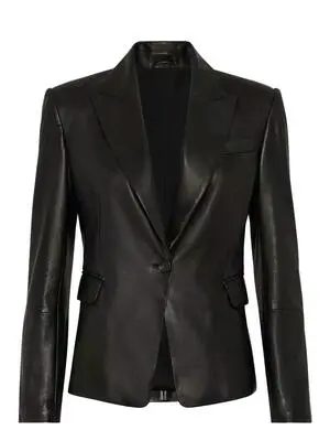 Brunello Cucinelli Leather Blazer - Black