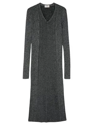 MRZ Ribbed-knit Midi Dress - Black