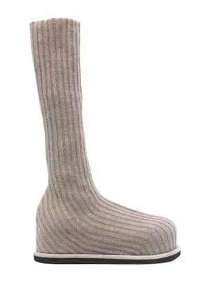 Amina Muaddi Veneda Boots - Brown