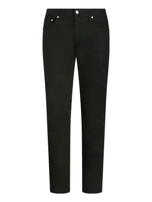 Etro Patterned Jacquard Slim-cut Jeans - Black