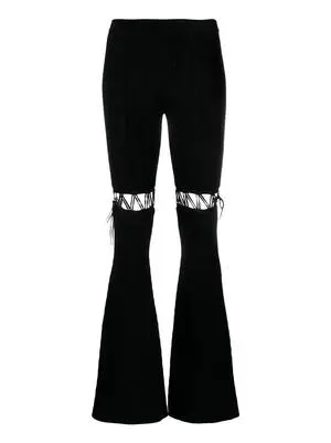 NENSI DOJAKA Lace-up Ribbed Trousers - Black