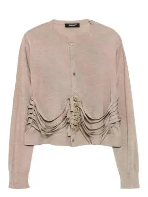 Undercover Button-up Cardigan With Adjustable Waist Straps - Neutrals