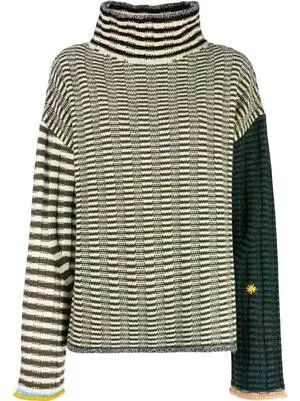 YANYAN Logo-embroidered Roll-neck Jumper - Multicolour