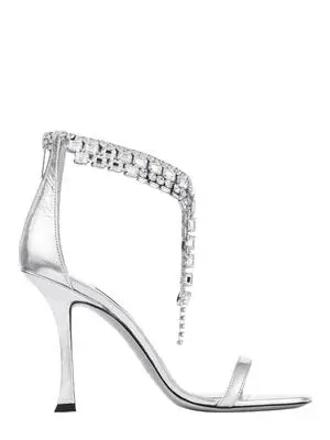 JIMMY CHOO Verity Crystal-embellished Sandals - Silver