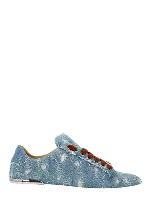 Philipp Plein Monogram Strass Sneakers Blue