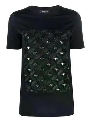 Fabiana Filippi Patterned Jacquard Crew-neck T-shirt - Blue