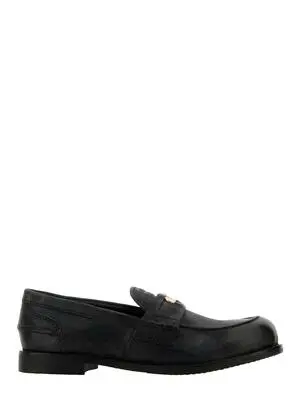 Miu Miu Leather Loafers - Black