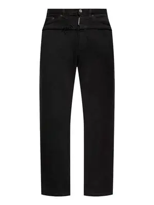 Dsquared2 Denim-panel Cotton Track Pants - Black