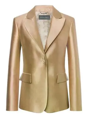 Alberta Ferretti Single-breasted Satin Blazer - Neutrals